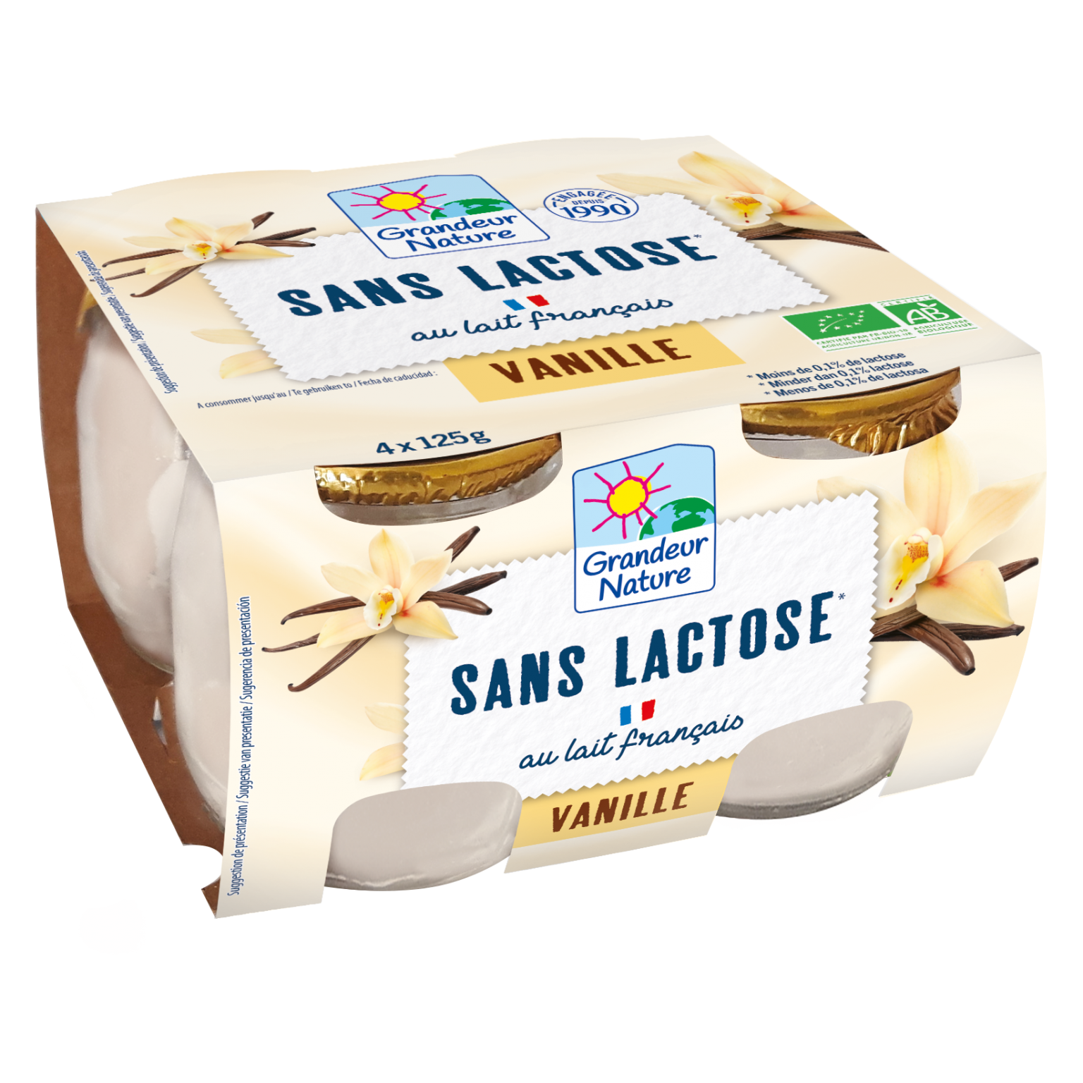 Nouveauté laitière à la vanille et sans lactose Grandeur nature